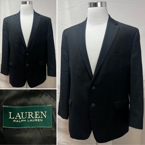 Ralph Lauren | Suits & Blazers | Ralph Lauren Mens 44s Black 2button ...